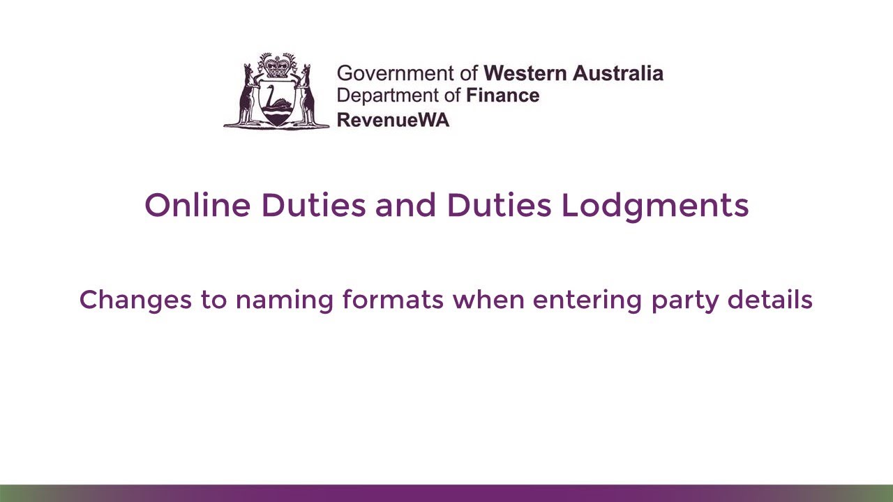 Online Duties and Duties Lodgment - changes to naming formats - YouTube