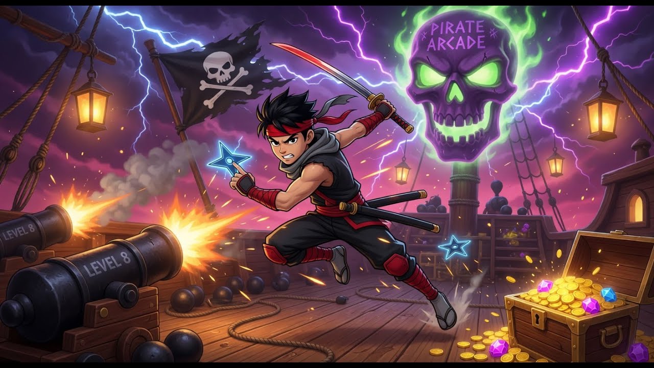 Pirate Arcade Level 8 | Ninja Arashi Like game | Ninja Arashi 2 ...