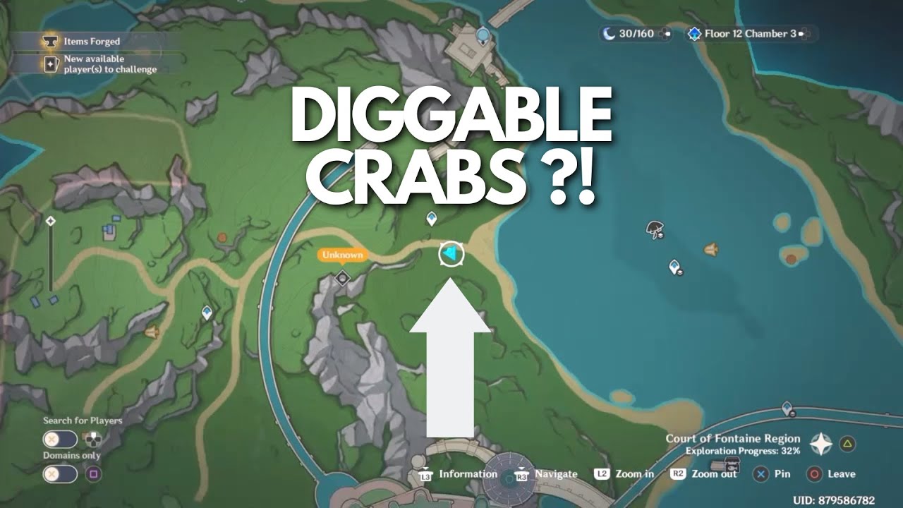 HIDDEN CHEST IN FONTAINE, THE DIGGABLE CRABS CHEST - YouTube