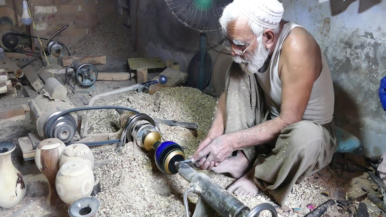 Beautiful Wooden Art Technique by Old Man - YouTube