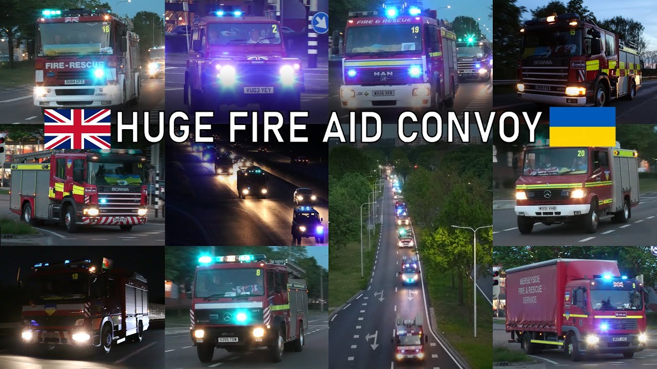 [HUGE FIRE AID CONVOY IN THE NETHERLANDS AND GERMANY] 24 British ...
