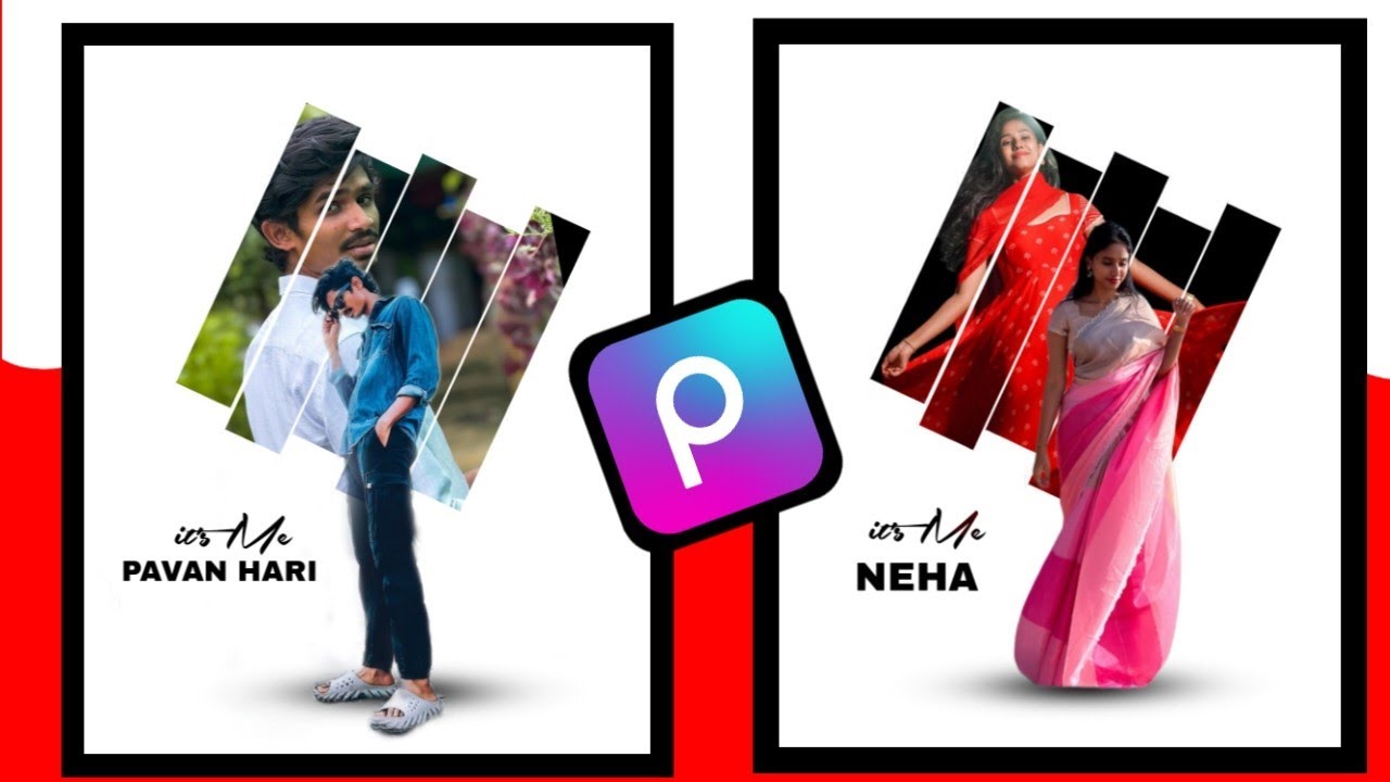 New style white line dual photo editing with names PicsArt ‎@Sk_Photos ...