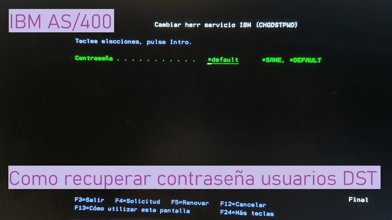 IBM AS/400: Como recuperar la contraseña del usuario DST - YouTube