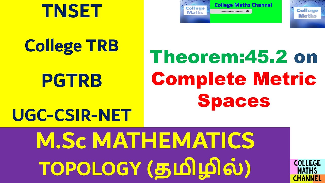 Topology-Theorem45.2 on Complete Metric Spaces-Examples of Complete ...