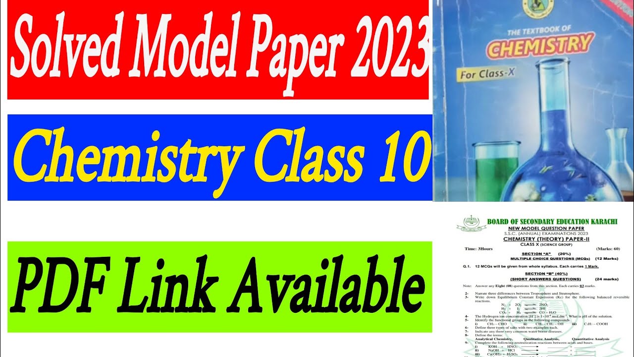 Solved New Model Paper 2023 Of Chemistry For Class 10 Students - YouTube
