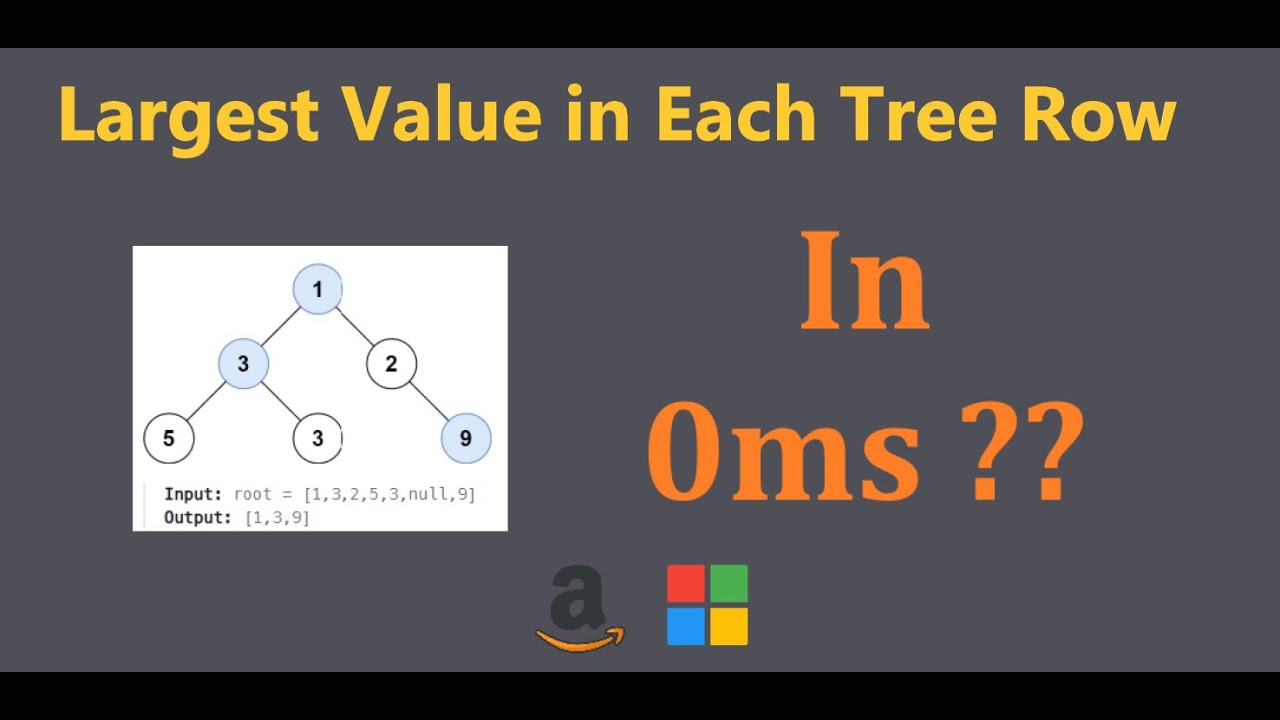 Solve Leetcode 515 Problem In 0ms Largest Value In Each Row Youtube 2143