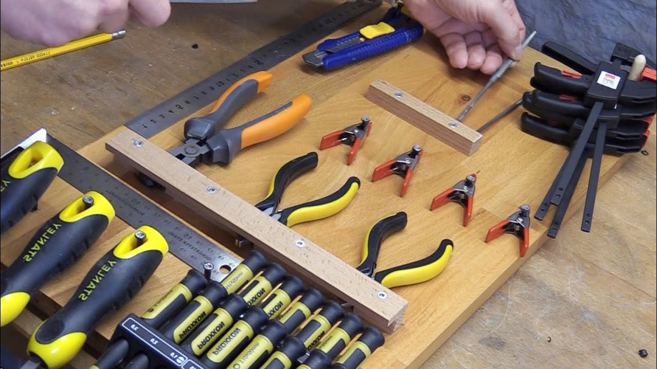 Einfache Werkzeugwand aus Holz selber machen - YouTube