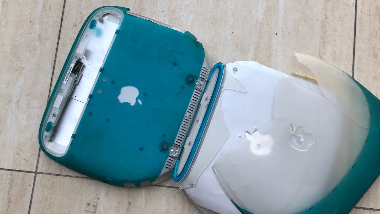 IBook clamshell destruction - YouTube