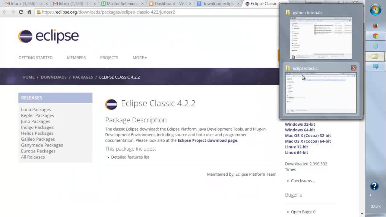 Selenium Python Tutorial - Installing eclipse on windows - YouTube