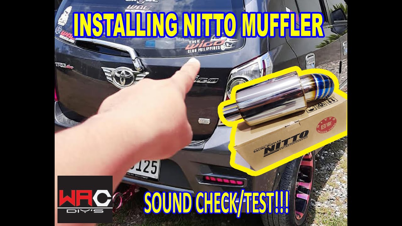Wigo Nitto muffler installation and sound check. - YouTube