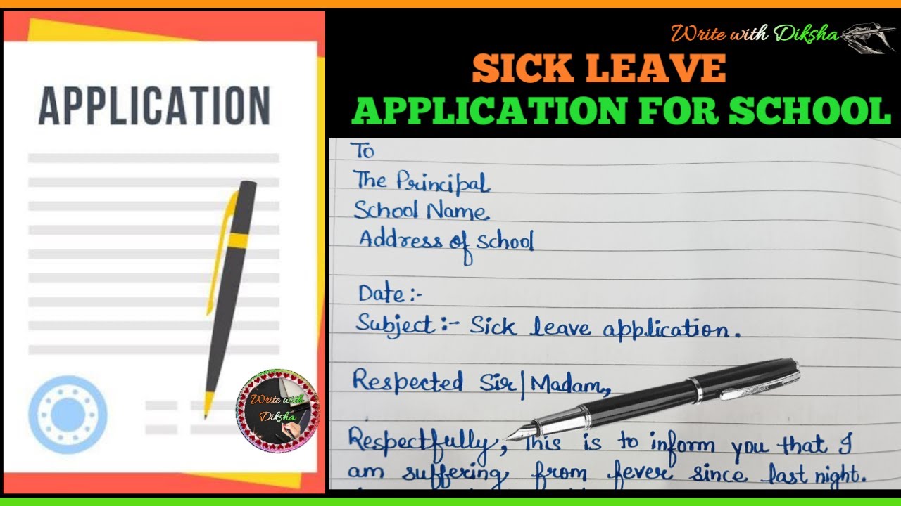 Sick Leave Application for School | How to Write a Sick Leave ...