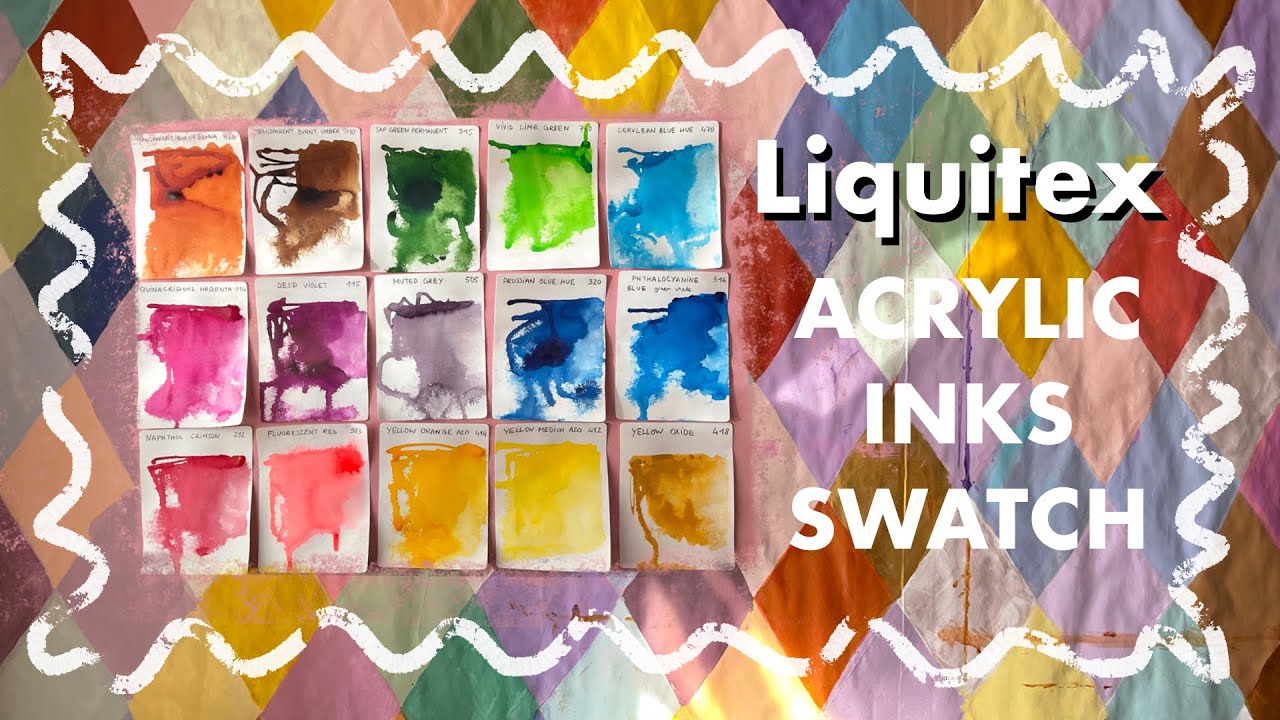 Liquitex Professional Acrylic Ink Swatches - YouTube