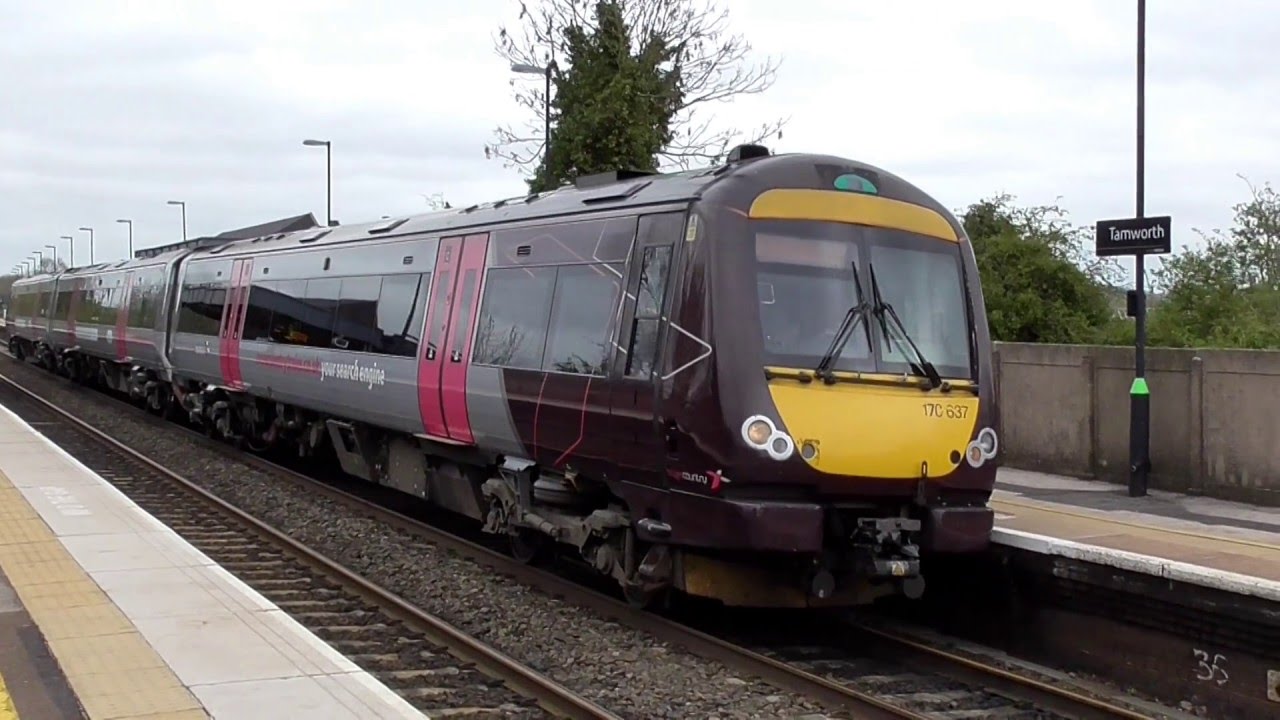 Cross Country Class 170 Departing Tamworth (22/4/16) - YouTube