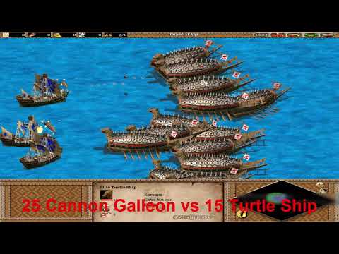 Age of Empires 2 - Cannon Galleon vs Turtle Ship - YouTube