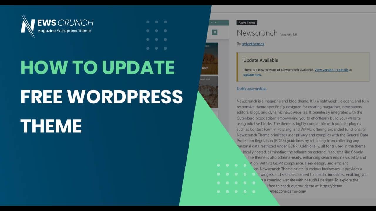 How to Update Newscrunch WordPress Themes - YouTube
