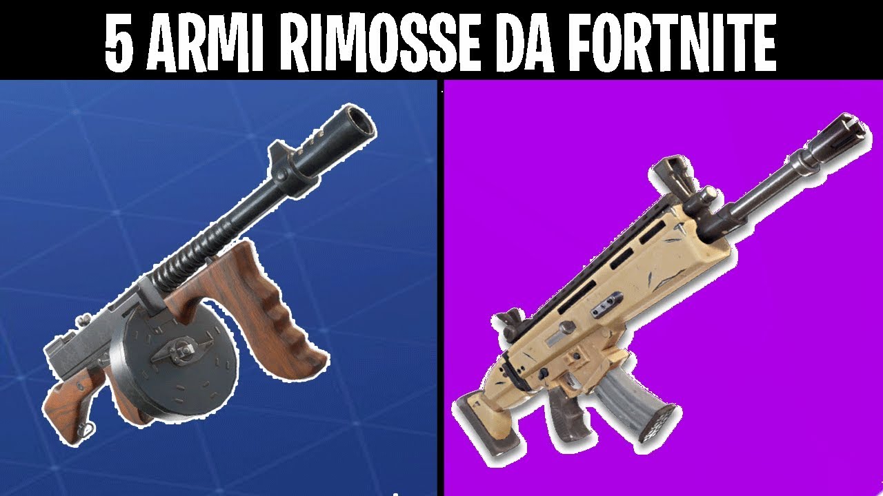 5 ARMI ELIMINATE DA FORTNITE BATTLE ROYALE - YouTube