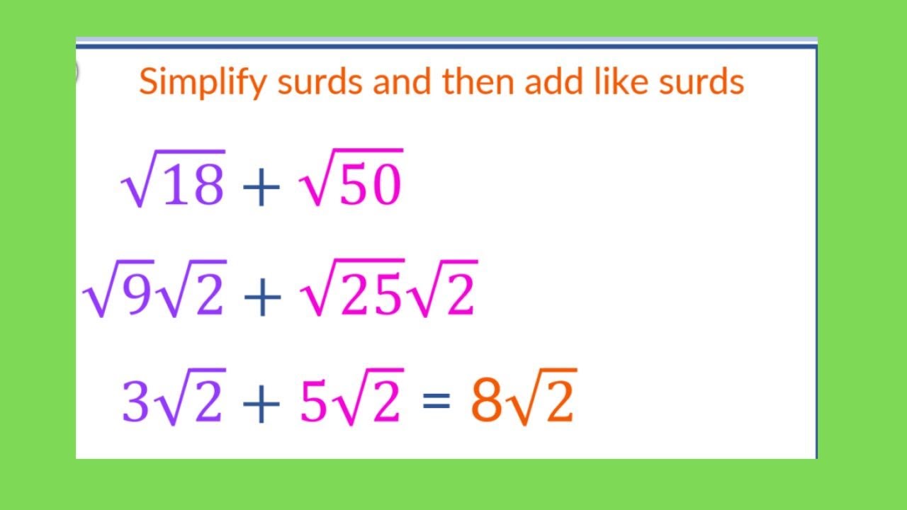 how to evaluate additon of surd #mathematics #surds #maths - YouTube