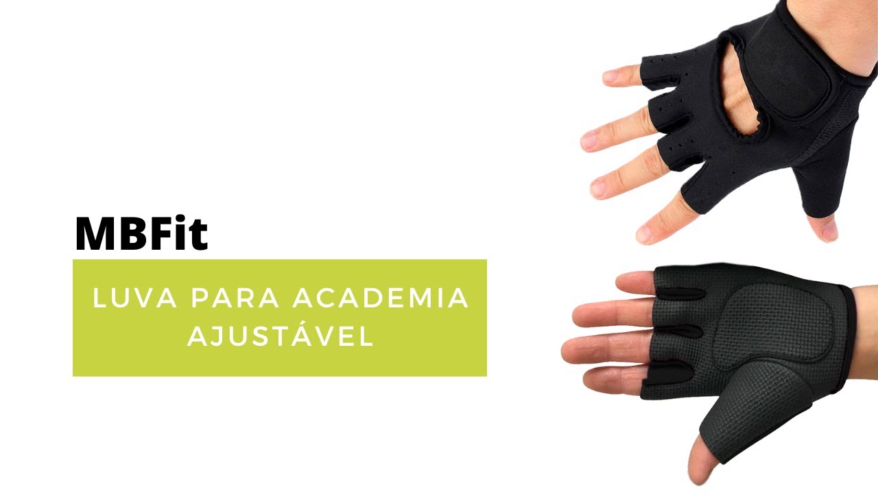 Par De Luvas Mbfit Ajustável Academia Musculação Crossfit Neoprene ...