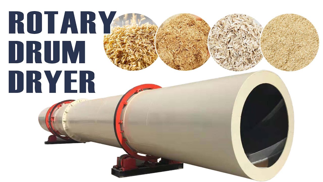 Efficient Rotary Drum Dryer Machine for Sawdust, Rice Husks Drying in ...