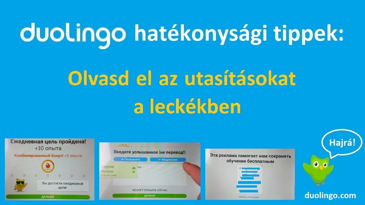 Duolingo hatékonysági tippek: leckék közti üzenetek olvasása ...