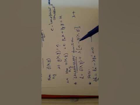 Mathematical Methods for Economics: Constrained optimization - 1 - YouTube