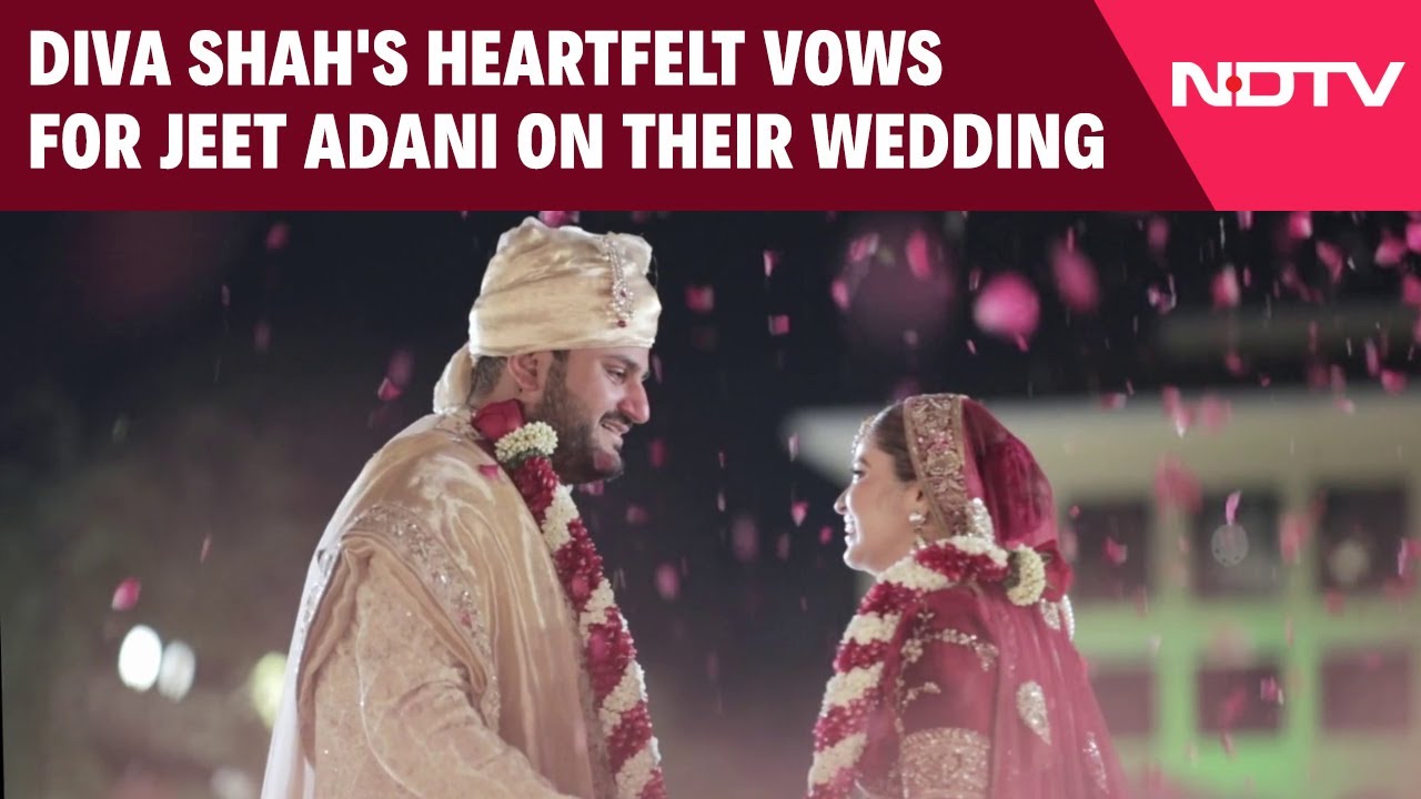 Diva Shah's Heartfelt Vows For Jeet Adani On Their Wedding - YouTube