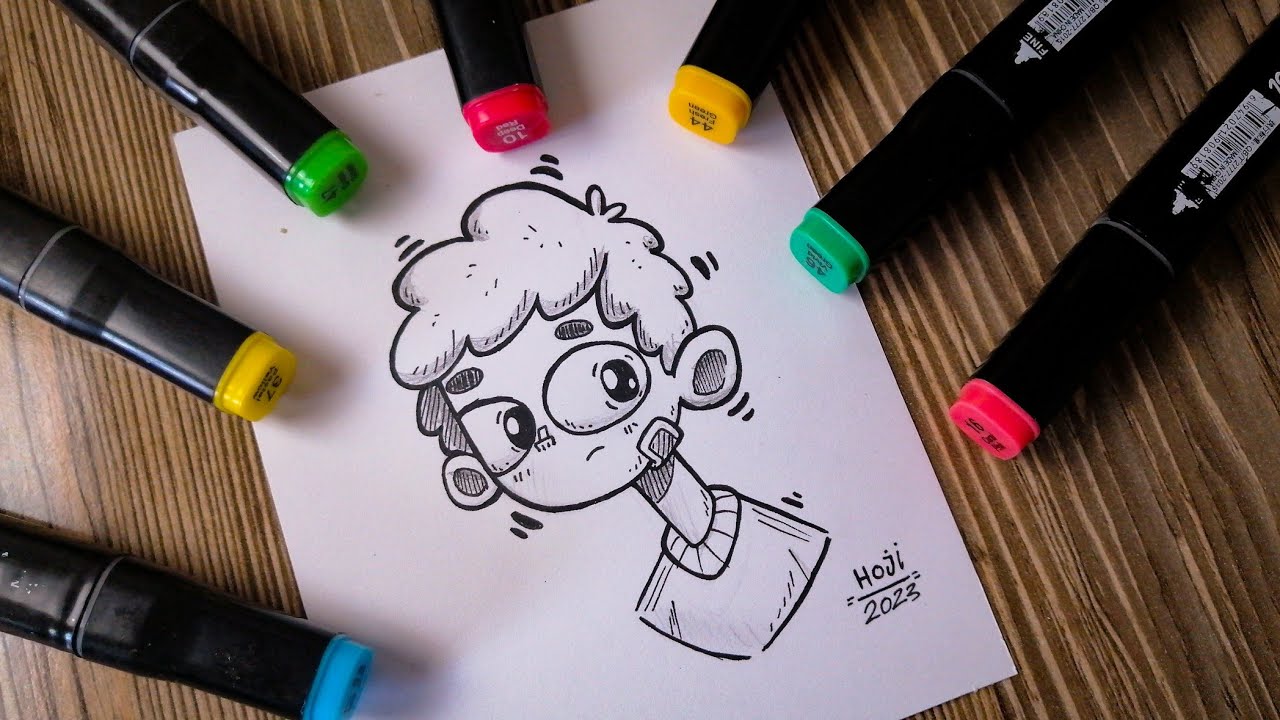 Drawing a character 💥( Daily drawing - Day 2) - YouTube