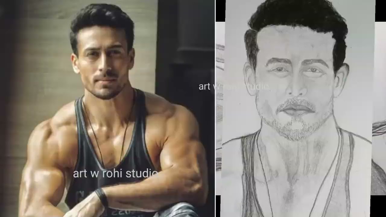 Tiger Shroff Pencil Drawing step by step Timelapse Video - YouTube