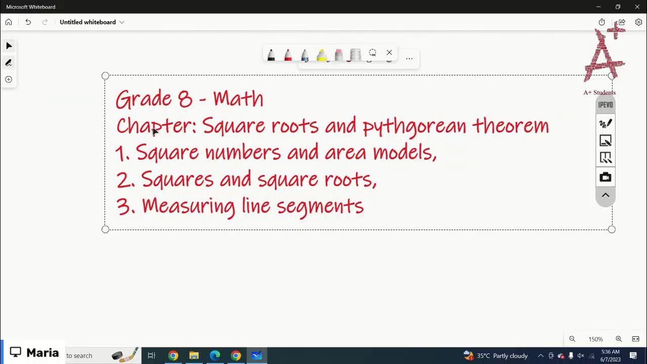 Grade 8 - Square numbers and area models, Squares and square roots ...