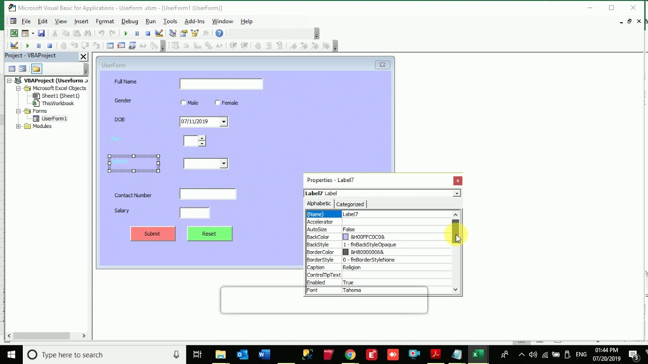 Userform with ComboBox and SpinButton in hindi - YouTube