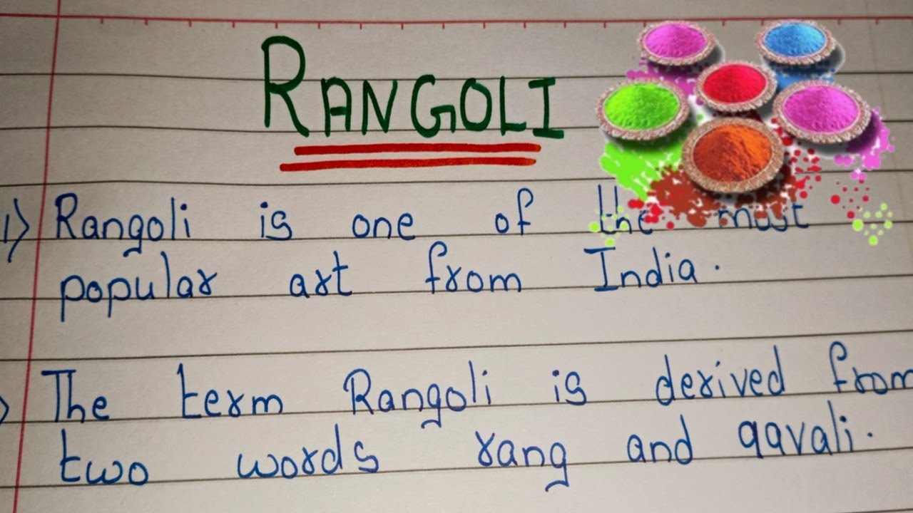 10 Lines on Rangoli / Essay on Rangoli in english/ Few Sentences on ...