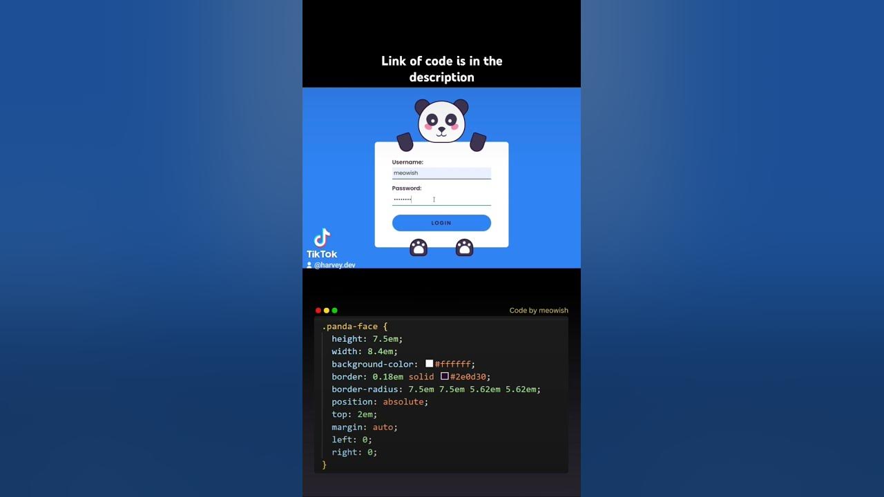 Panda Log In Formprogramming Panda Login Form Codes Htmlcssjavascript Youtube 5284