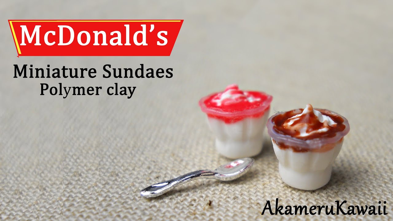 McDonald's inspired Miniature Sundaes - Polymer Clay Tutorial - YouTube