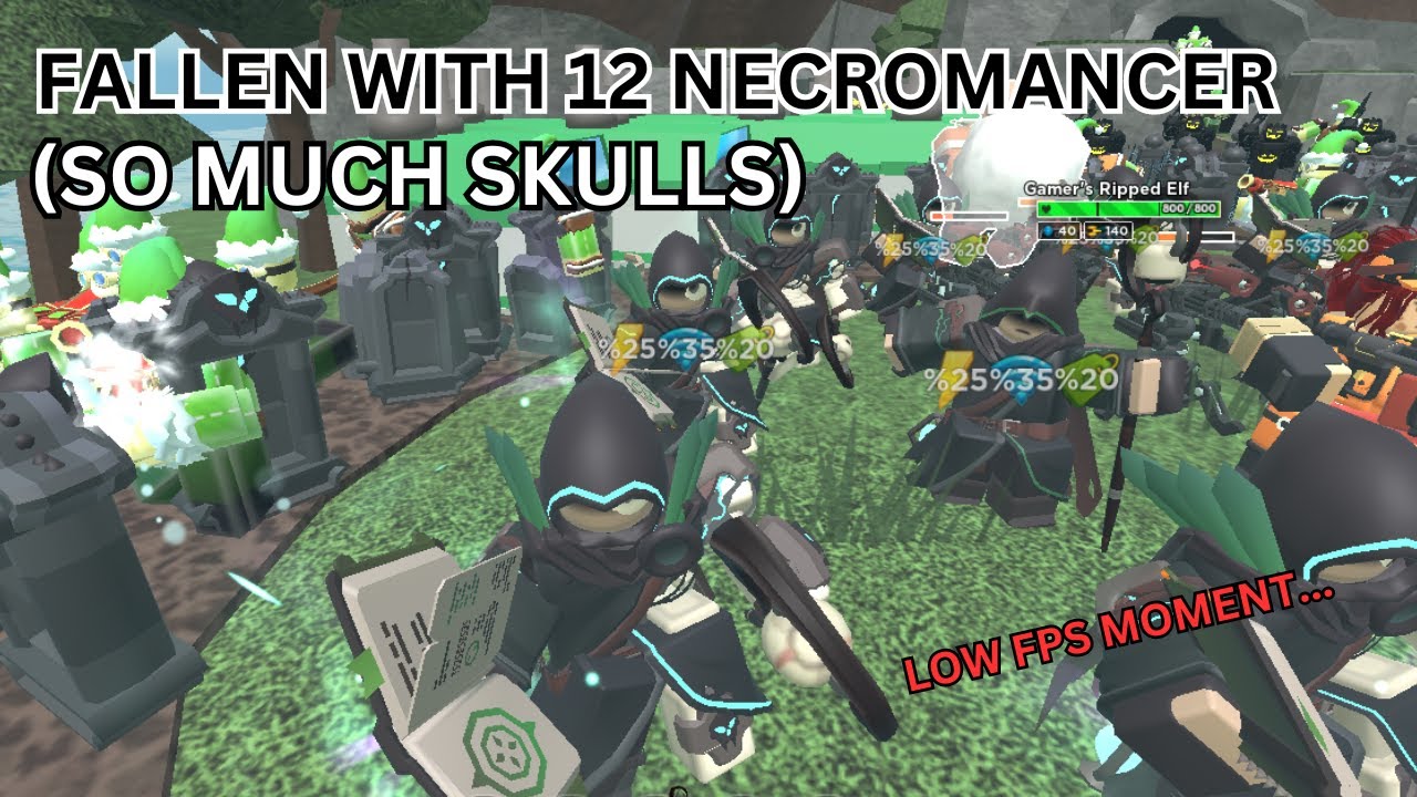 Quad random fallen with 12 Necromancer | Roblox TDS - YouTube