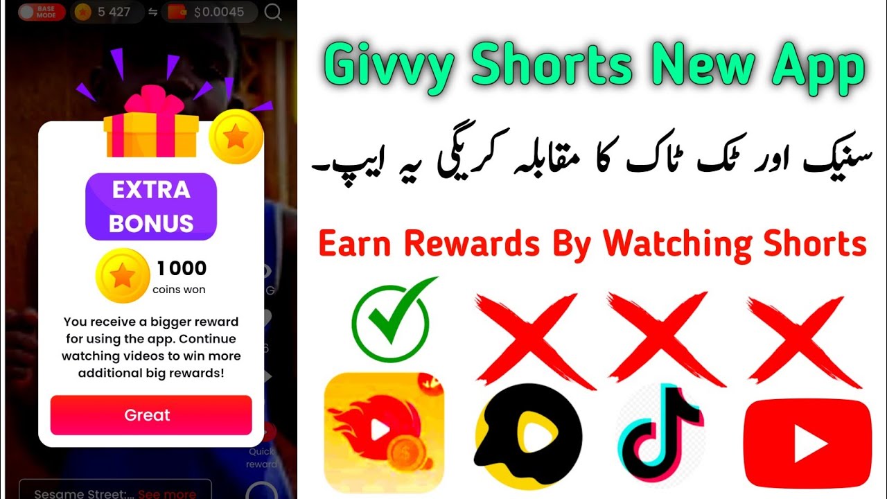 Get Rewards By Watching Short Videos Like TikTok | Givvy Shorts New App ...