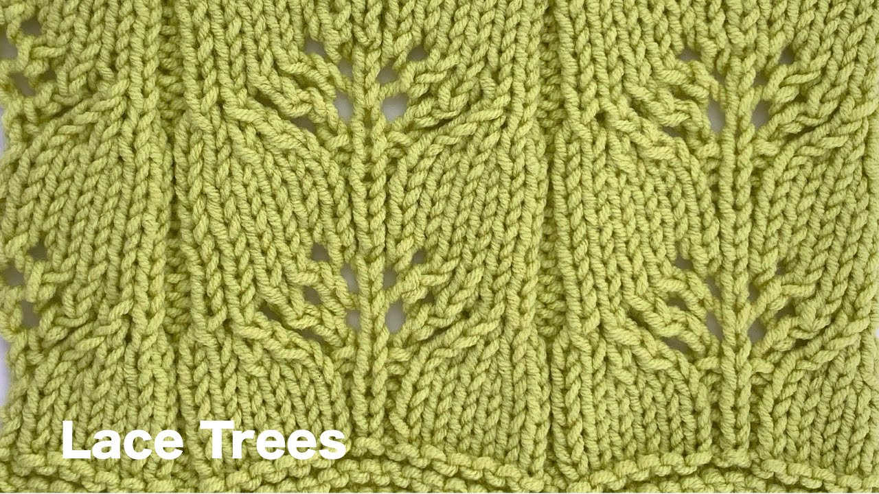 Lace Trees | Knitting Stitch Patterns - YouTube