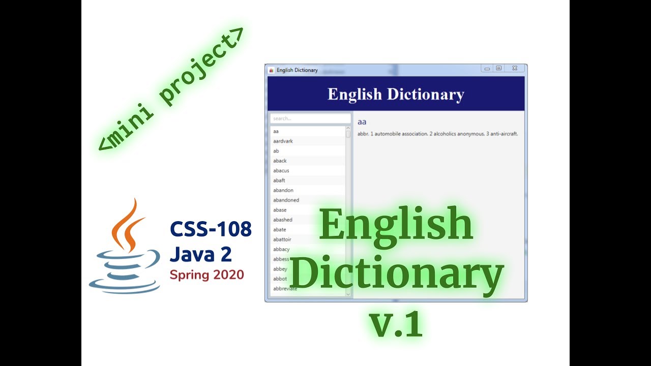 English Dictionary v1 - YouTube