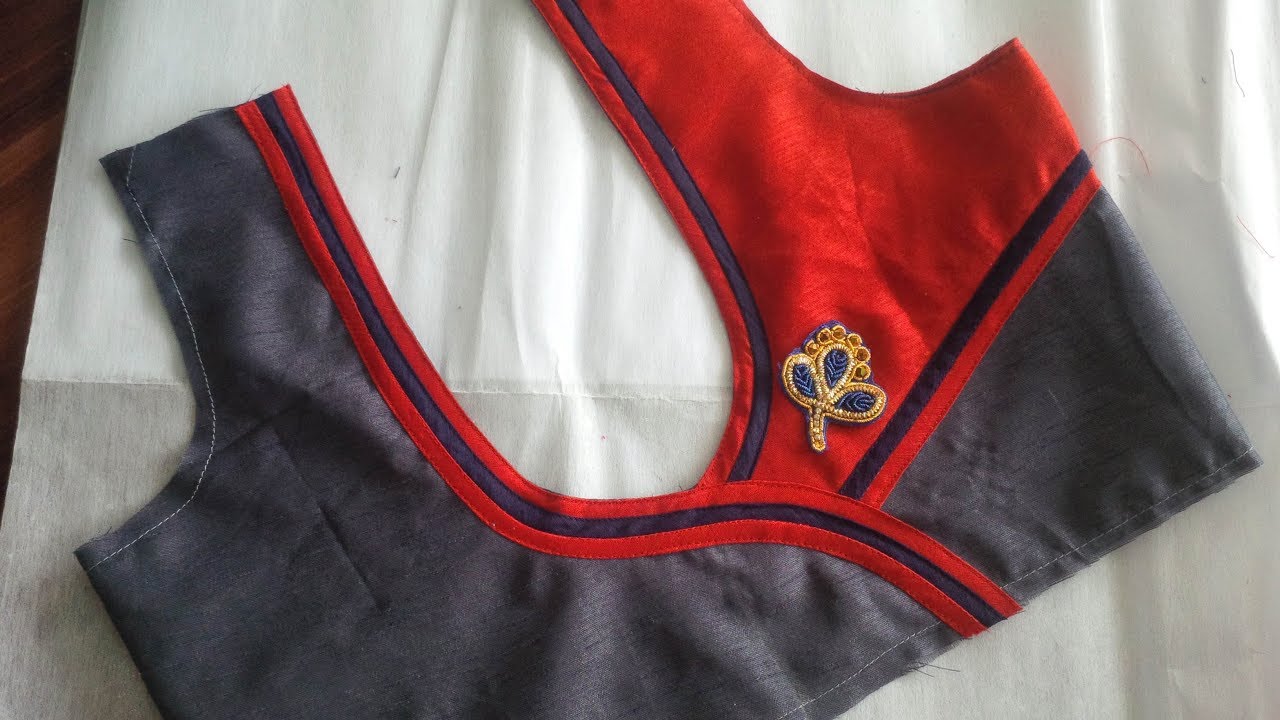 Very Simple And Easy Blouse Back Neck Designe Cutting And Stitching At