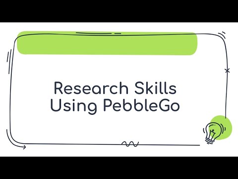 Research Skills Using PebbleGo - YouTube