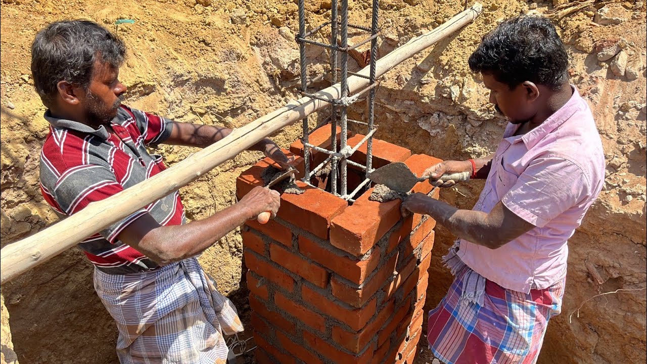 Technically! Work On Column Footing Brickwork and Rcc Concrete|Column ...