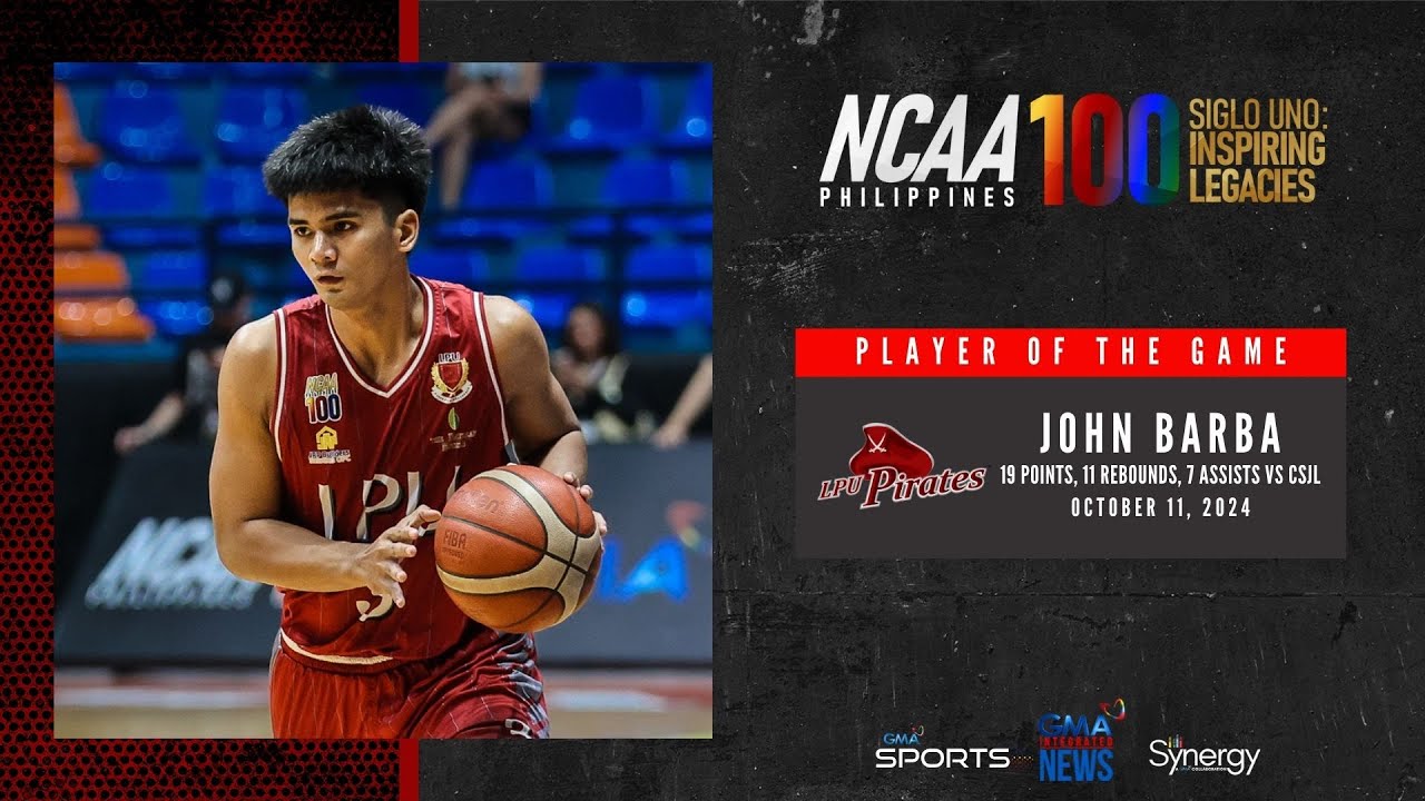 Player of the Game - John Barba vs Letran | NCAA Season 100 - YouTube