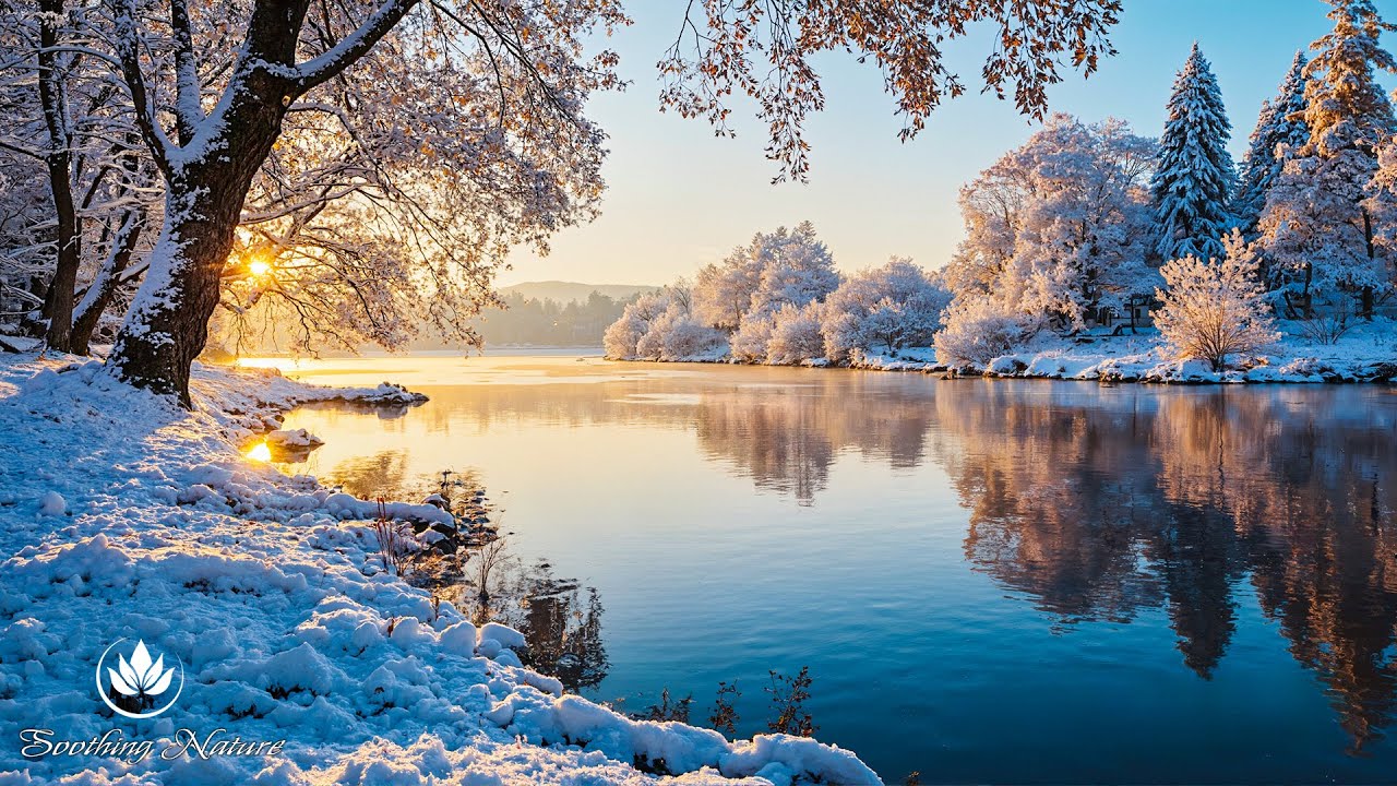 Winter Relaxing Music ☀️ Beautiful Sunny Winter & Cozy Winter Ambience ...