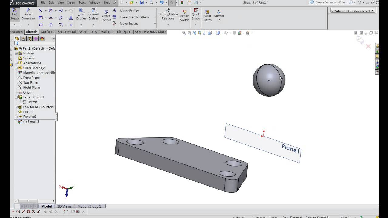 Solidworks part 18 loft & hole - CJJ - YouTube