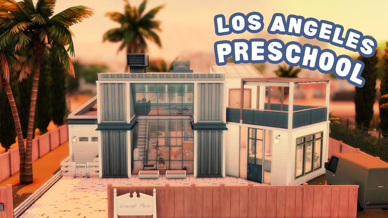 Los Angeles Preschool Speed Build - CC - The Sims 4 - YouTube