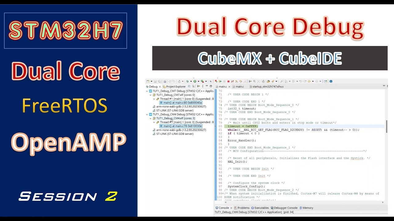 How To Debug Dual Core Stm32h7 Mcus Using Stm32cubeide Step By Step Guide Youtube 4051