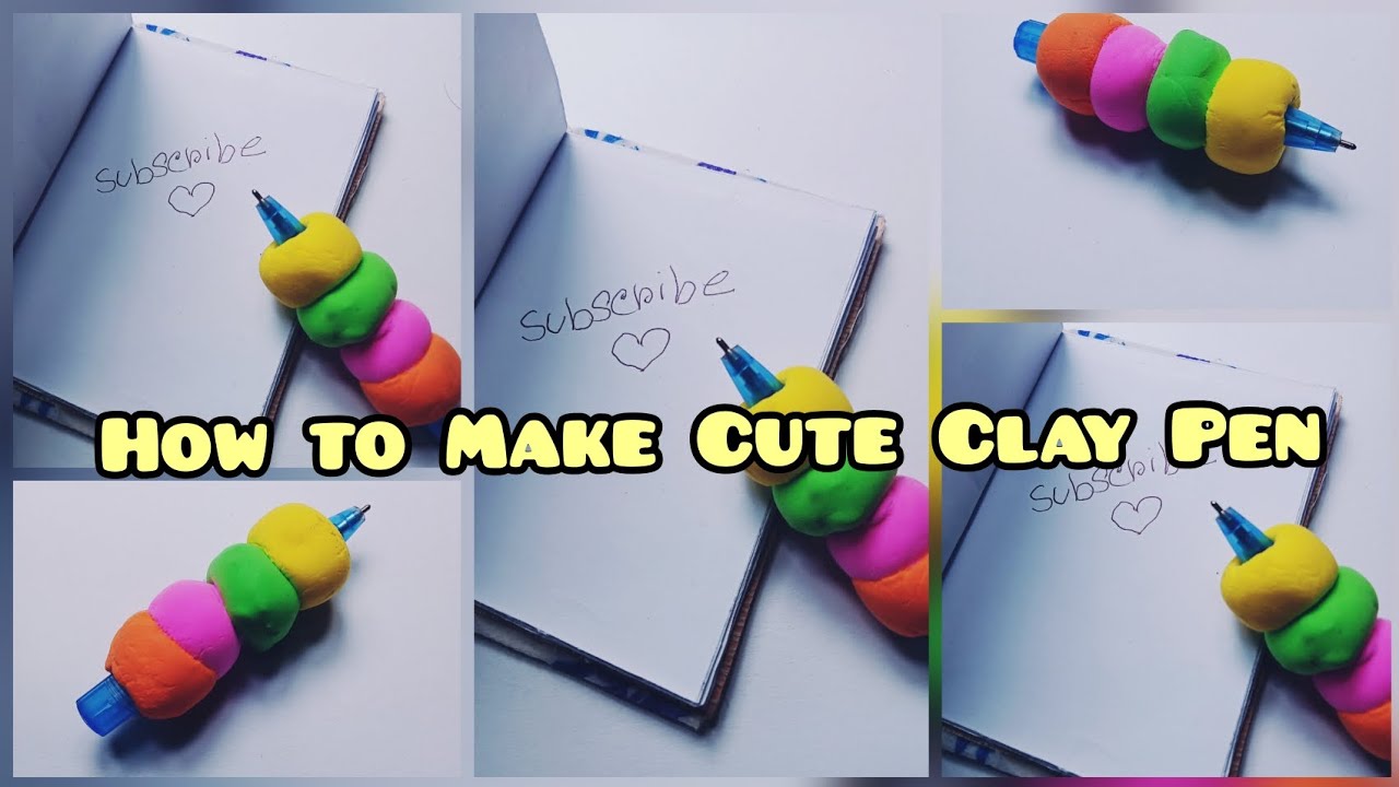 How to Make Easy Cute Clay Pen | DIY Cute Clay Pen | Clay Craft ...
