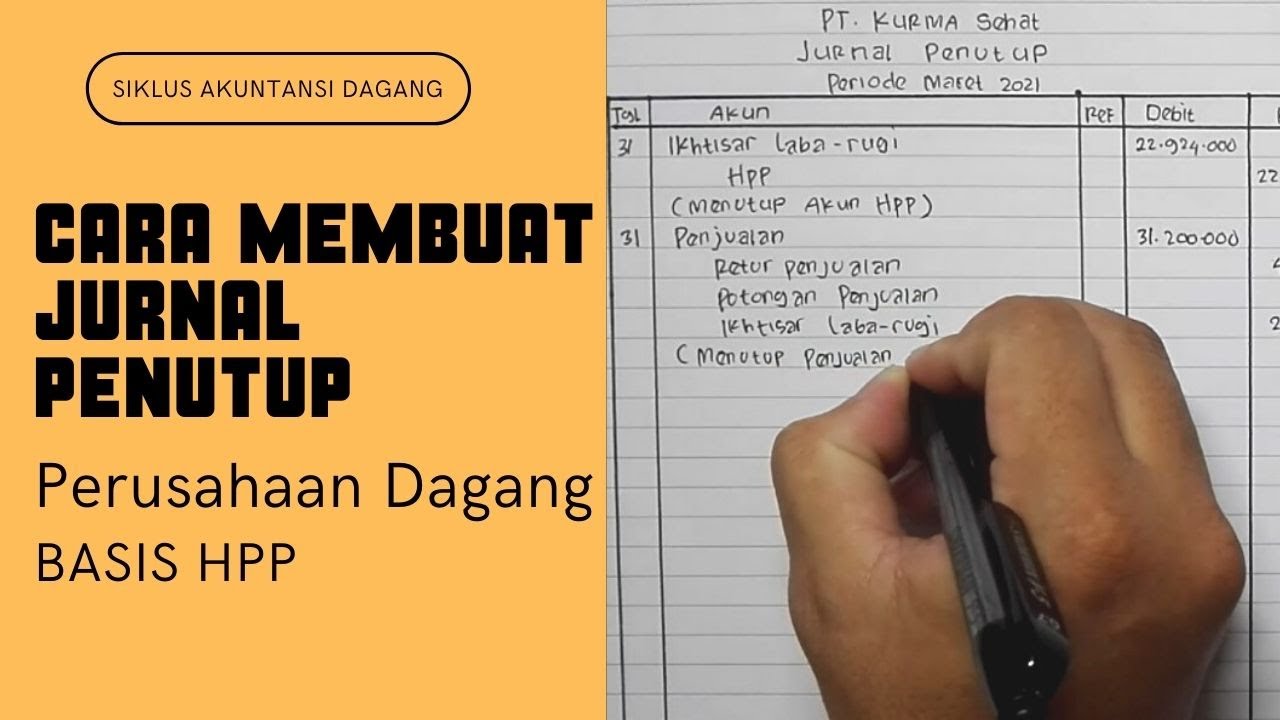 Cara Menyusun Jurnal Penutup Perusahaan Dagang dengan Basis HPP - YouTube