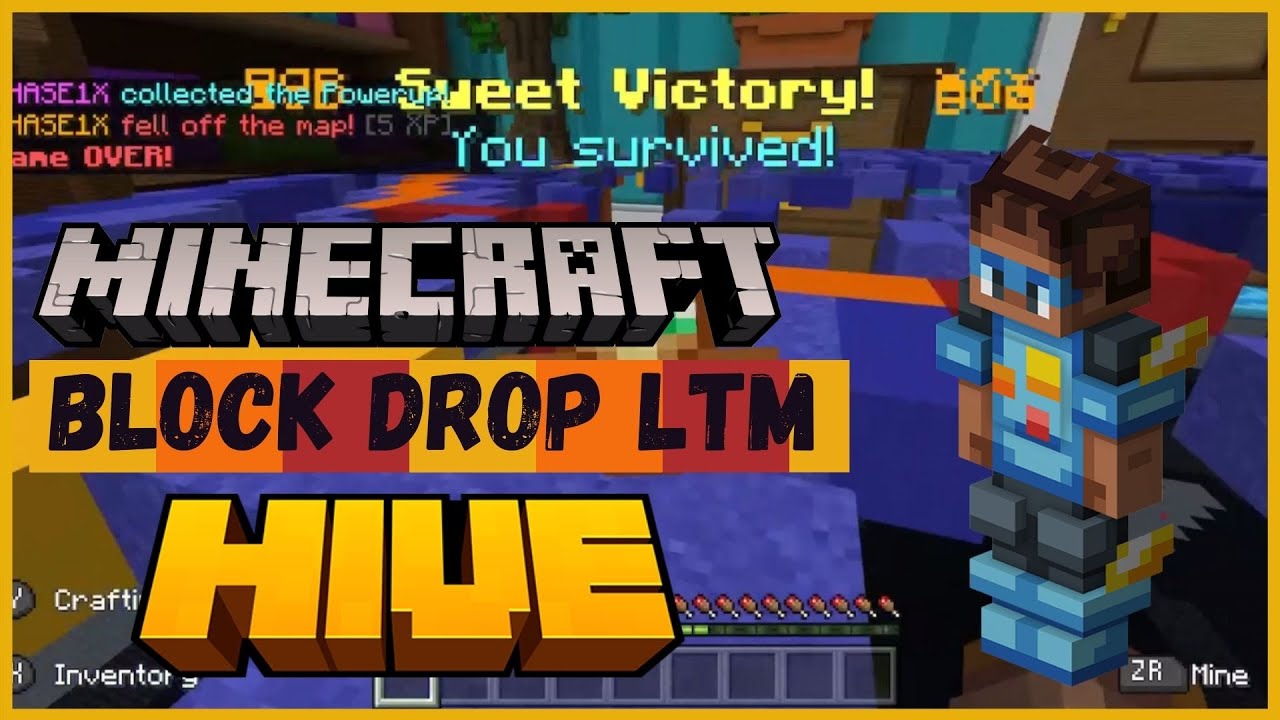 Minecraft Block Drop LTM Wins COMPILATION On the HIVE!!! - YouTube