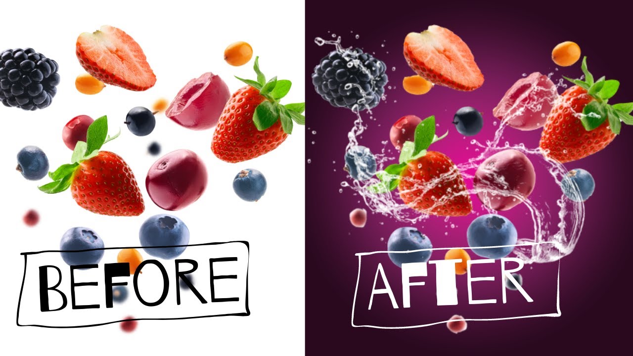 Photoshop | Fruit Manipulation Tutorial | Fruit Water Splash Effect in ...