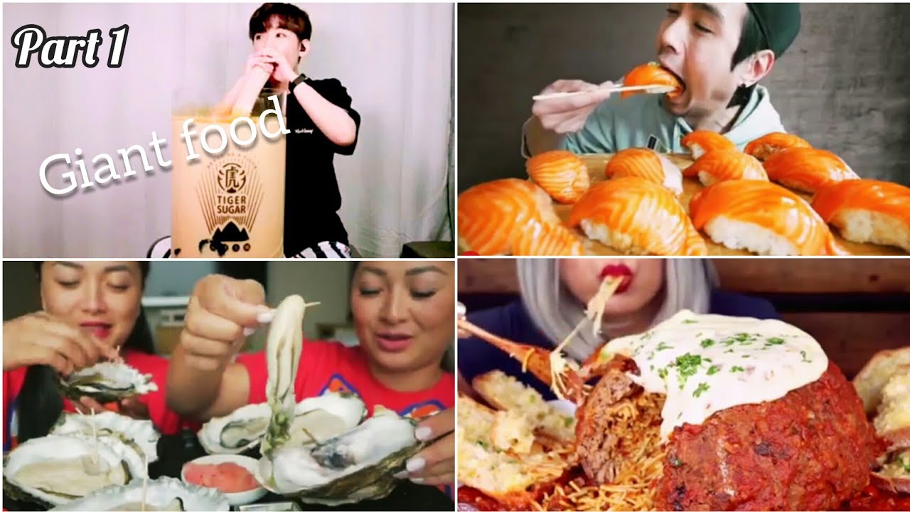 people eating gigantic food part 1 - YouTube
